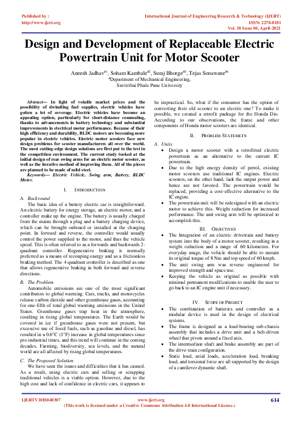 (PDF) Design and Development of Replaceable Electric Powertrain Unit ...