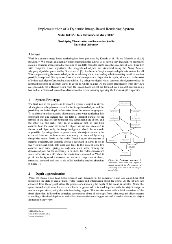 (PDF) Implementation of a Dynamic Image-Based Rendering System