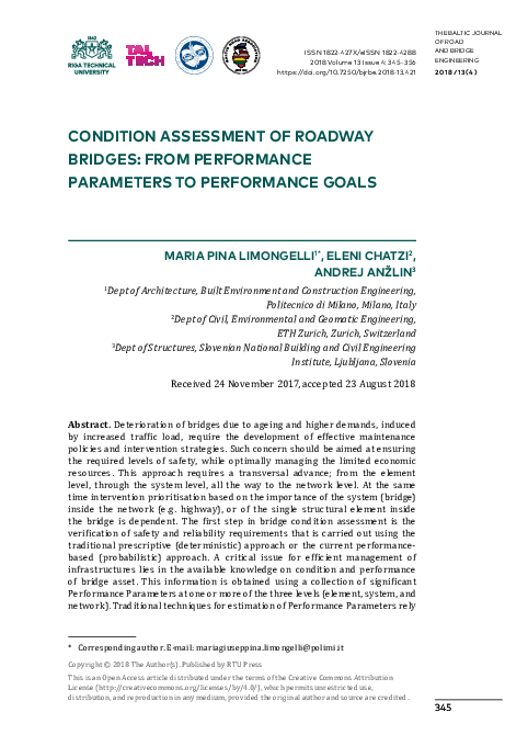 (PDF) Condition Assessment of Roadway Bridges: From Performance ...
