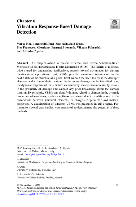 (PDF) Vibration Response-Based Damage Detection
