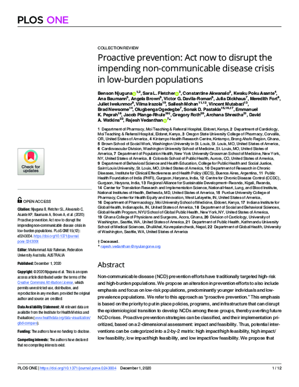 (PDF) Proactive prevention: Act now to disrupt the impending non ...