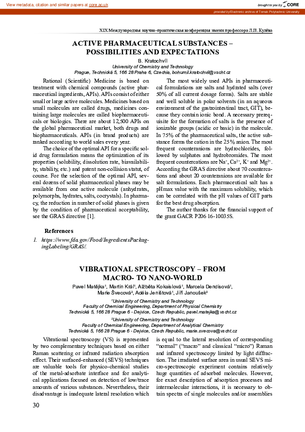 (PDF) Vibrational Spectroscopy in Nano-Scale Applications