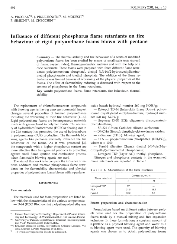 (PDF) Influence of different phosphorus flame retardants on fire ...