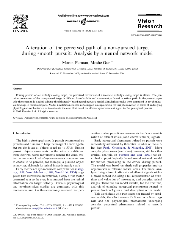 (PDF) Alteration of the perceived path of a non-pursued target during ...