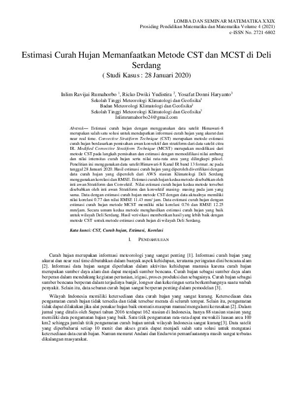 (PDF) Penerapan Estimasi Curah Hujan Per Jam Memanfaatkan Metode Convective Stratiform Technique ...