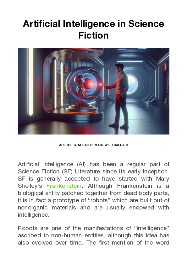 (PDF) Artificial Intelligence in Science Fiction