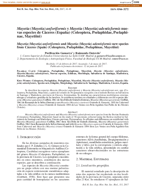 (PDF) Mayetia (Mayetia) anforiformis y Mayetia (Mayetia) adentisformis ...