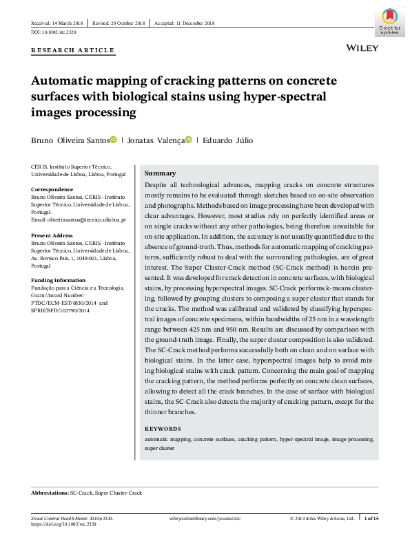 (PDF) Automatic mapping of cracking patterns on concrete surfaces with biological stains using ...