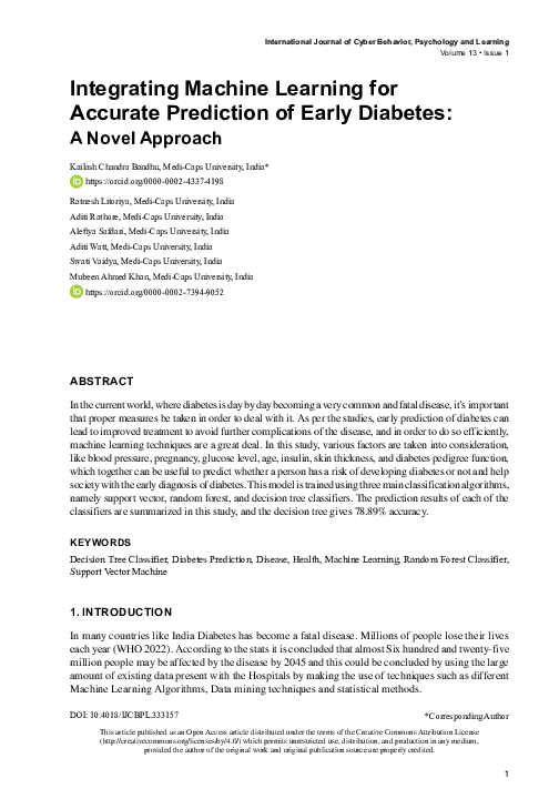 (PDF) Integrating Machine Learning for Accurate Prediction of Early ...