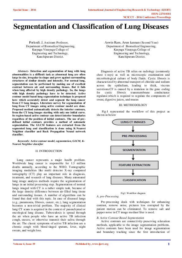 (PDF) Segmentation and Classification of Lung Diseases