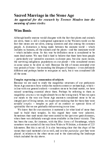 (PDF) Sacred Marriage in the Stone Age