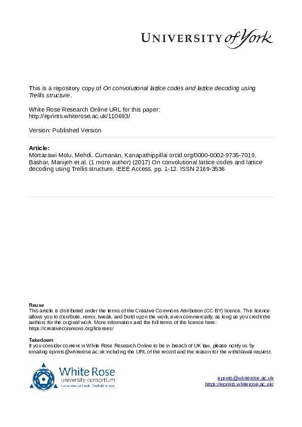 Pdf On Convolutional Lattice Codes And Lattice Decoding Using Trellis