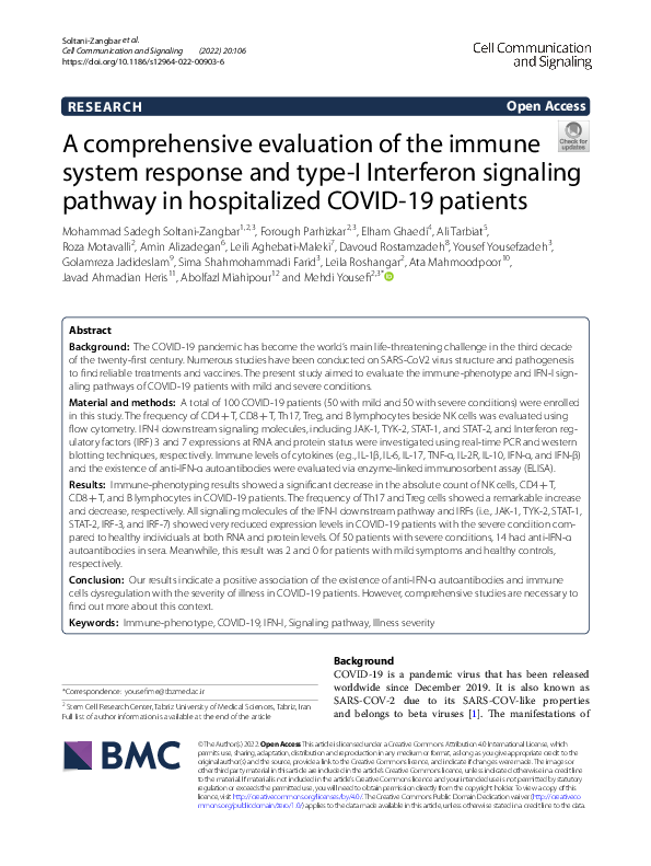 (PDF) A comprehensive evaluation of the immune system response and type ...