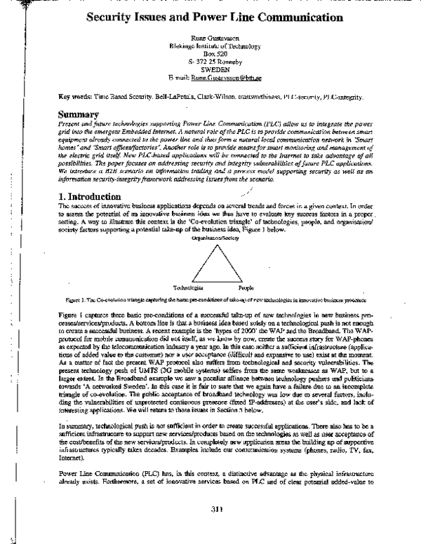 Pdf Security Issues And Power Line Communication