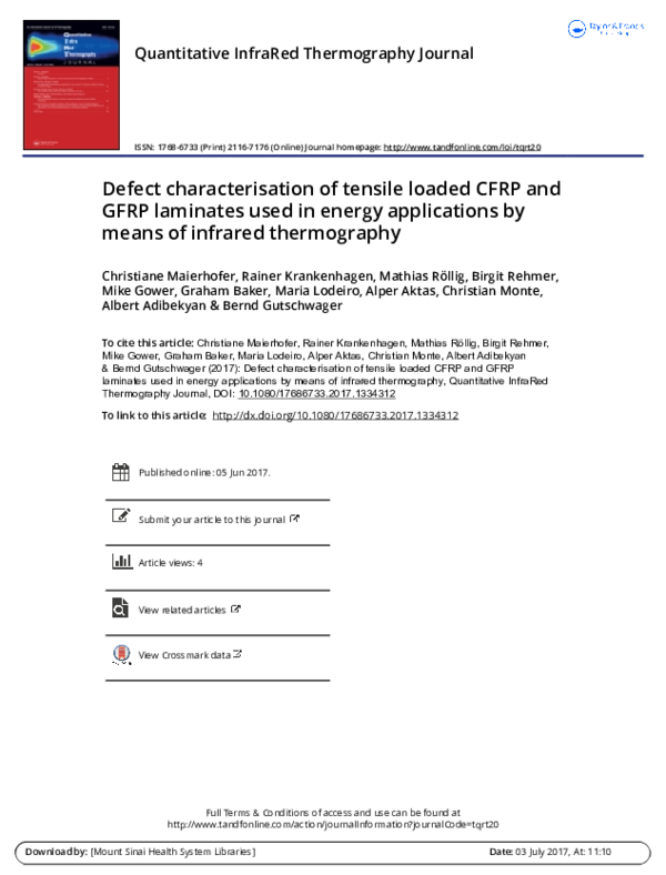 Pdf Defect Characterisation Of Tensile Loaded Cfrp And Gfrp Laminates Used In Energy