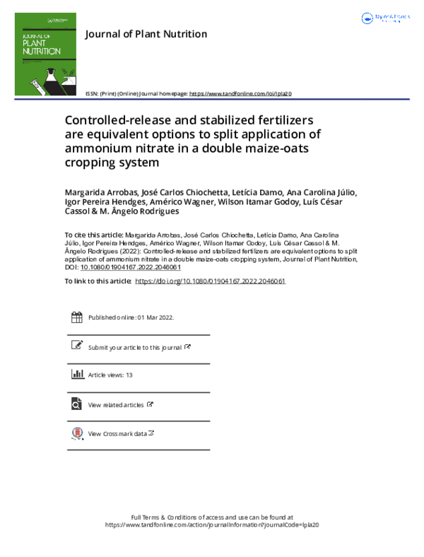 (PDF) Controlled-release and stabilized fertilizers are equivalent ...