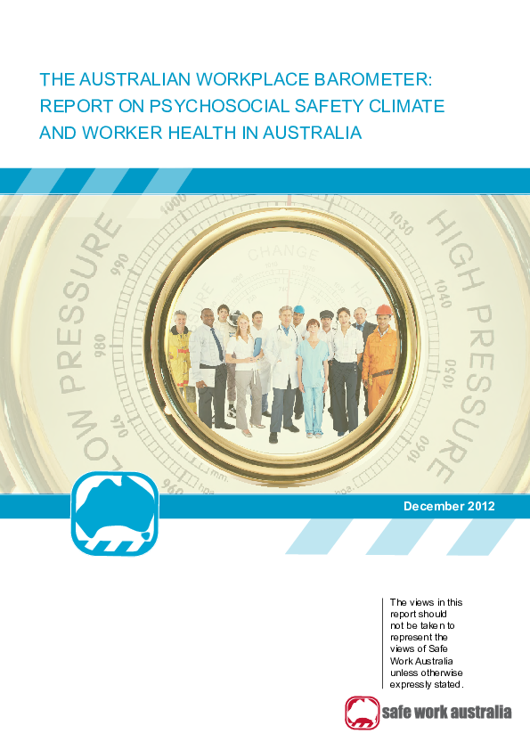 (PDF) The Australian workplace barometer: report on psychosocial safety ...
