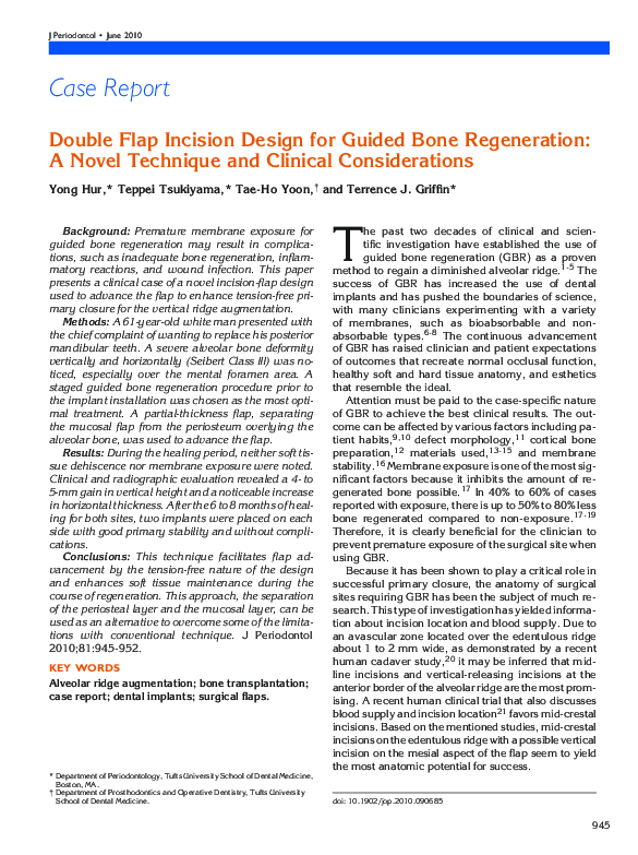 (PDF) Double Flap Incision Design for Guided Bone Regeneration: A Novel ...