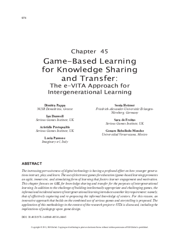 (PDF) Game-Based Learning for Knowledge Sharing and Transfer