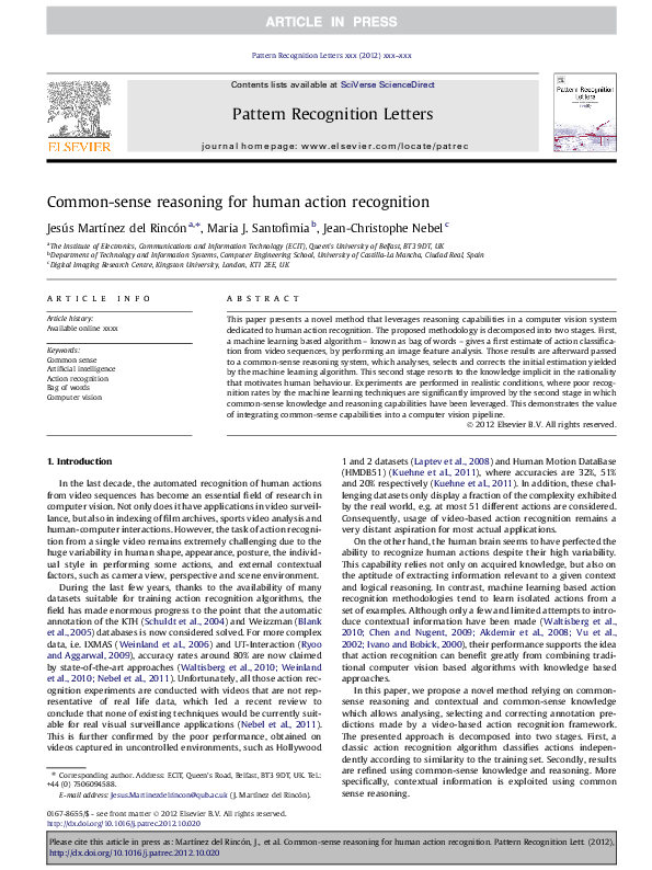 (PDF) Common-sense reasoning for human action recognition | María J ...