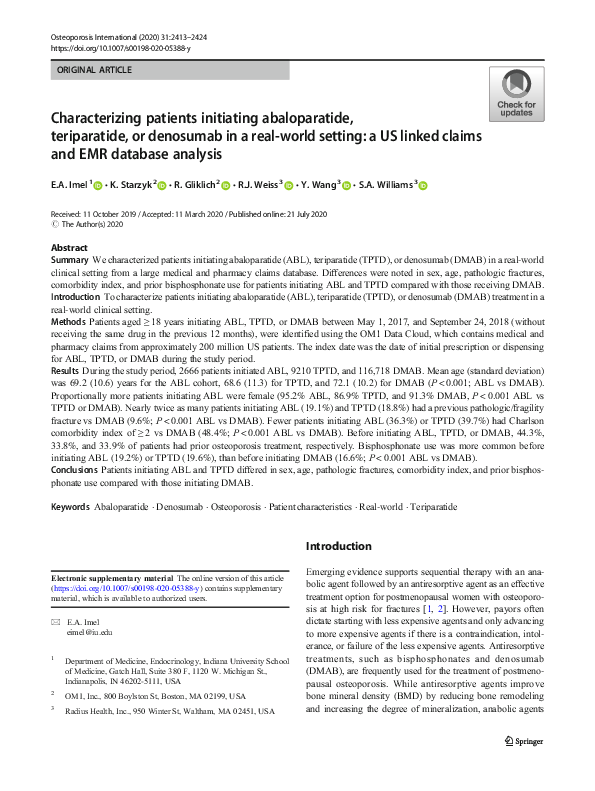 (PDF) Characterizing patients initiating abaloparatide, teriparatide ...