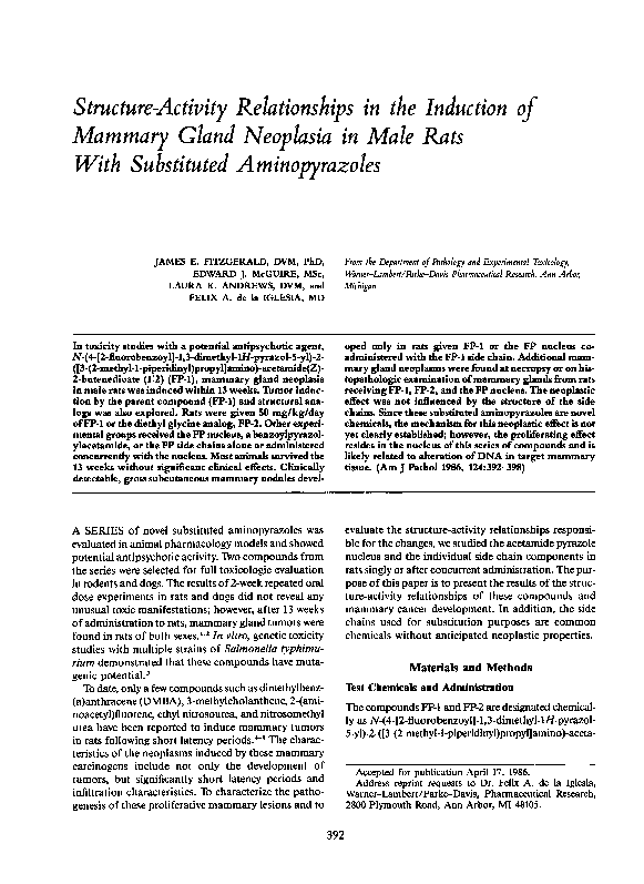 (PDF) Structure-activity relationships in the induction of mammary ...