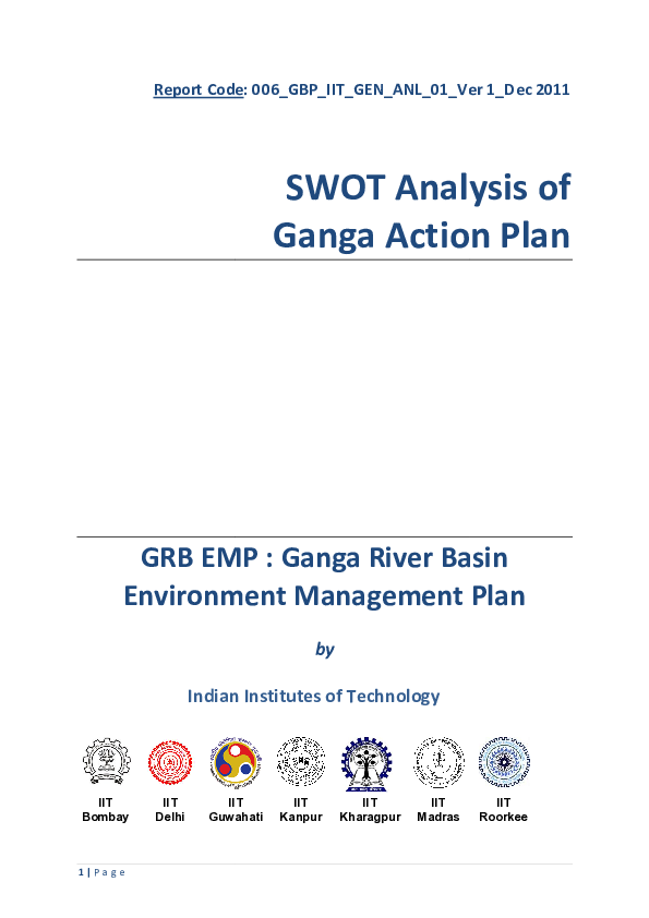 (PDF) SWOT Analysis of Ganga Action Plan