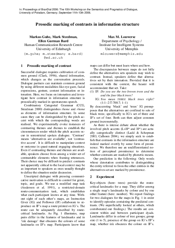 (PDF) Prosodic marking of contrasts in information structure