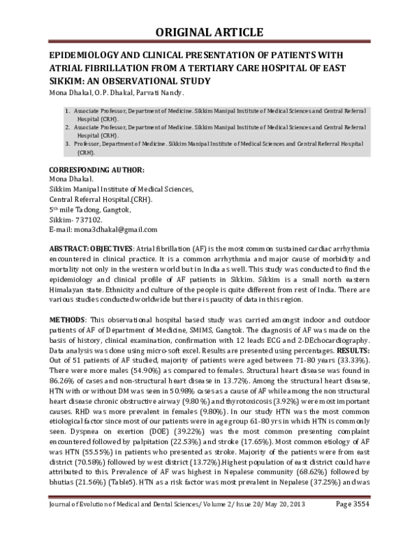 (PDF) Epidemiology and Clinical Presentation of Patients with Atrial ...