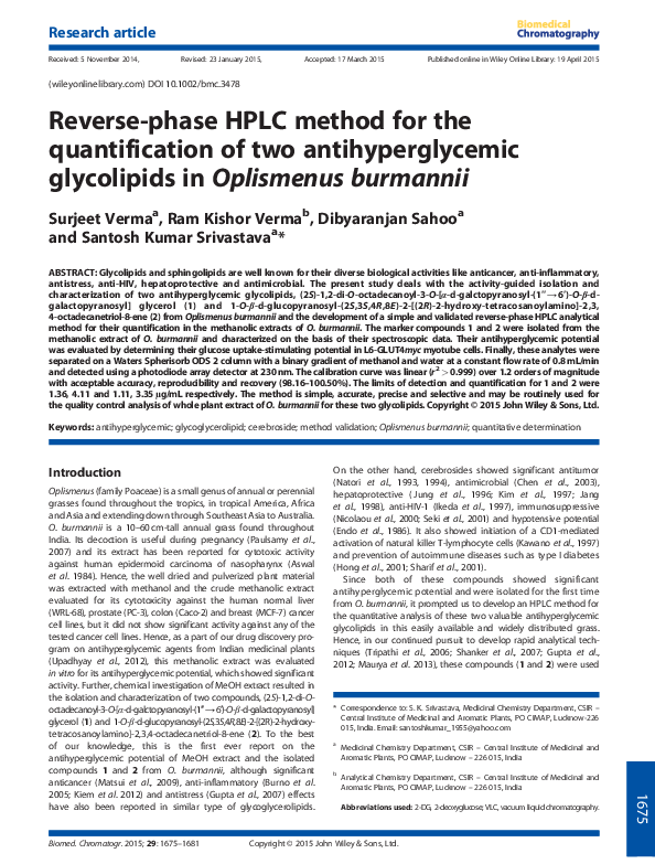 (PDF) Reverse-phase HPLC method for the quantification of two ...