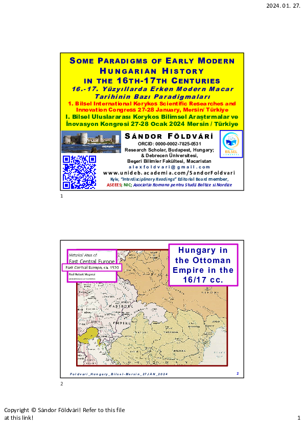 (PDF) Early Modern Hungarian History in the 16th-17th C.-Slides