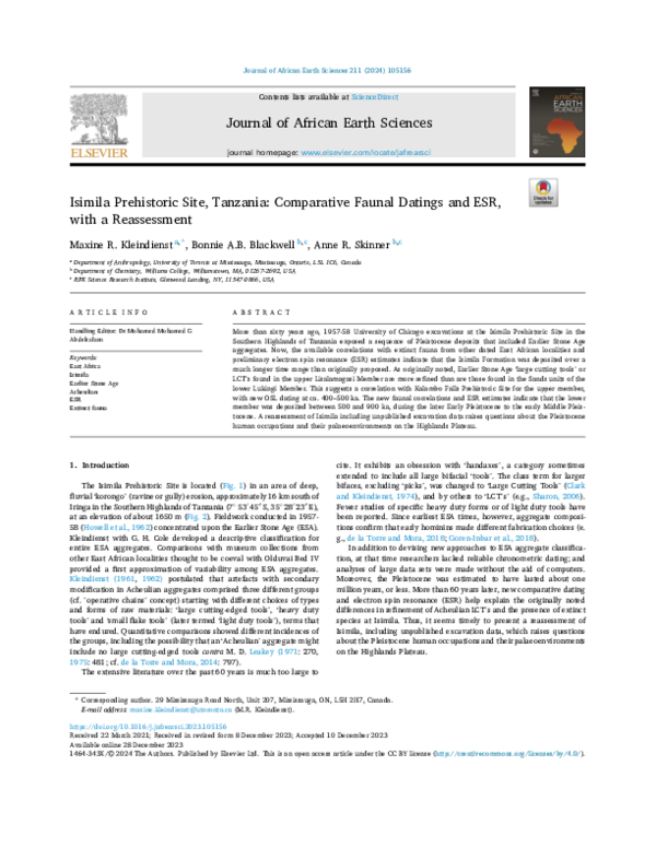 (PDF) Isimila Prehistoric Site, Tanzania: Comparative Faunal Datings ...