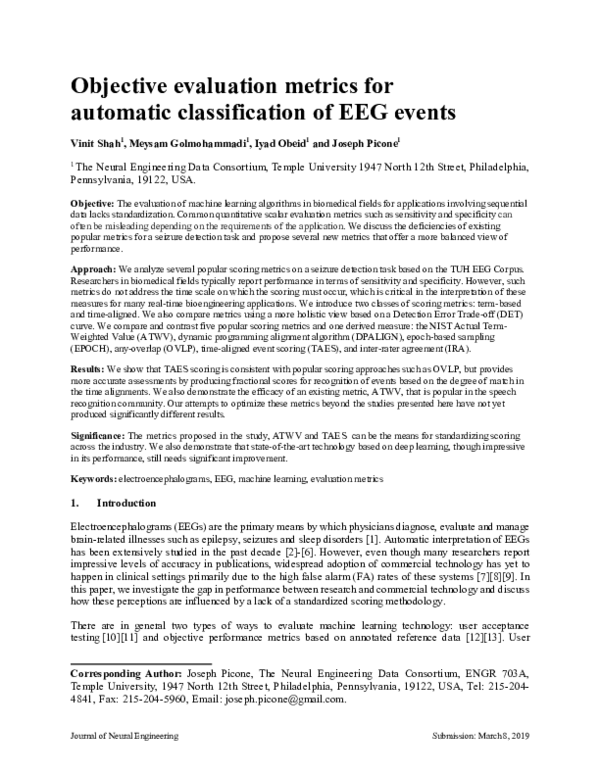 (PDF) New Metrics for EEG Event Classification