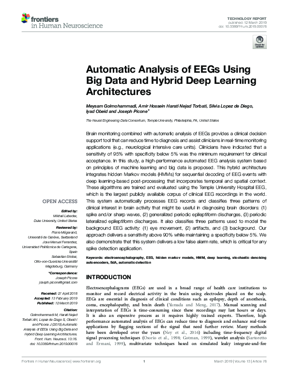 (PDF) Automatic Analysis of EEGs Using Big Data and Hybrid Deep Learning Architectures