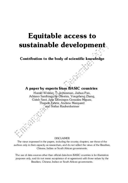 (PDF) Equitable access to sustainable development Contribution to the ...