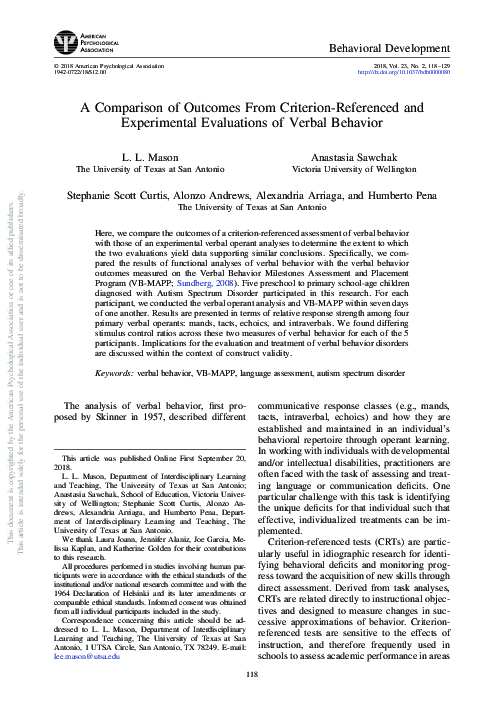 (PDF) A comparison of outcomes from criterion-referenced and ...