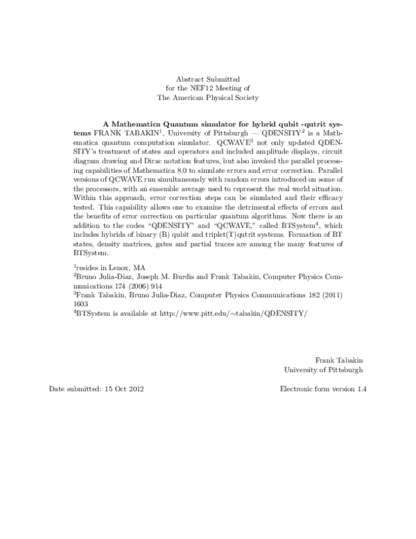 (PDF) A Mathematica Quantum simulator for hybrid qubit -qutrit systems