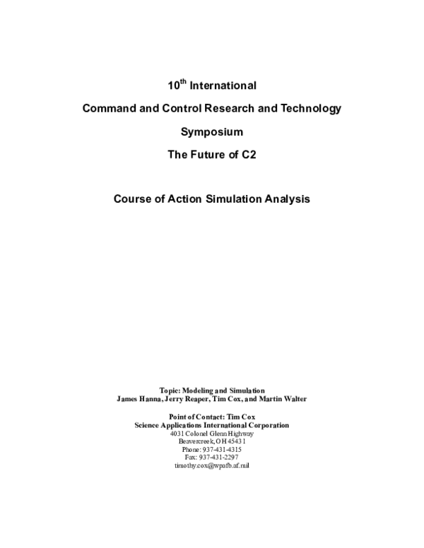 (PDF) Course of Action Simulation Analysis