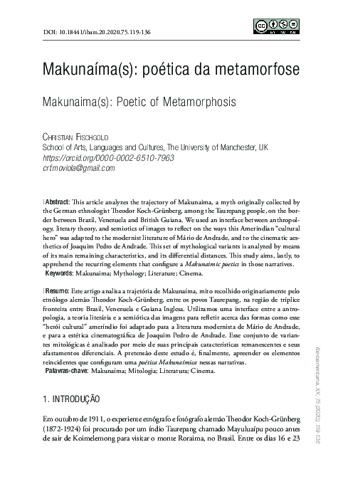 (PDF) Makunaíma(s): poética da metamorfose