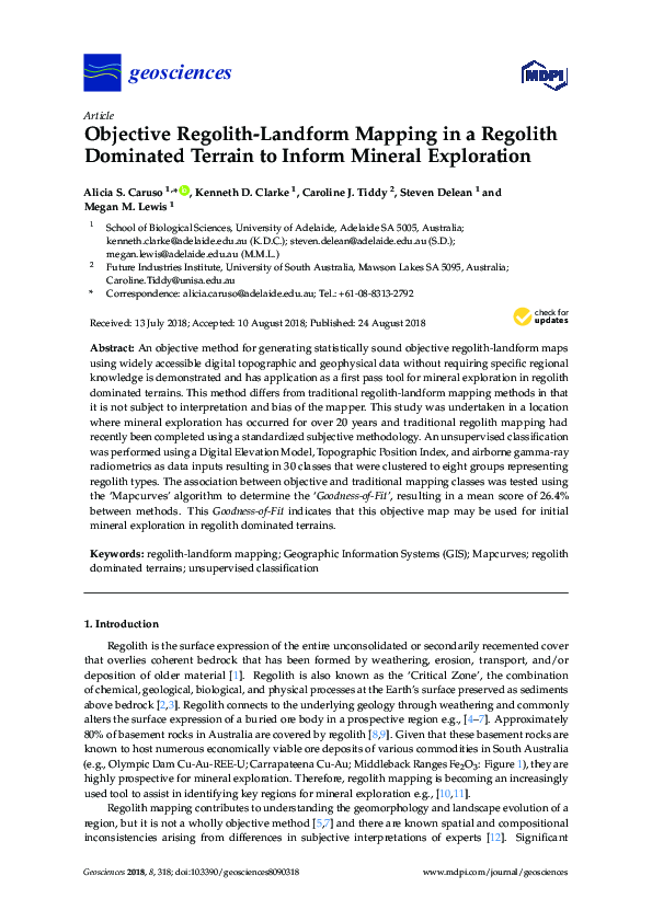 (PDF) Objective Regolith-Landform Mapping in a Regolith Dominated Terrain to Inform Mineral ...