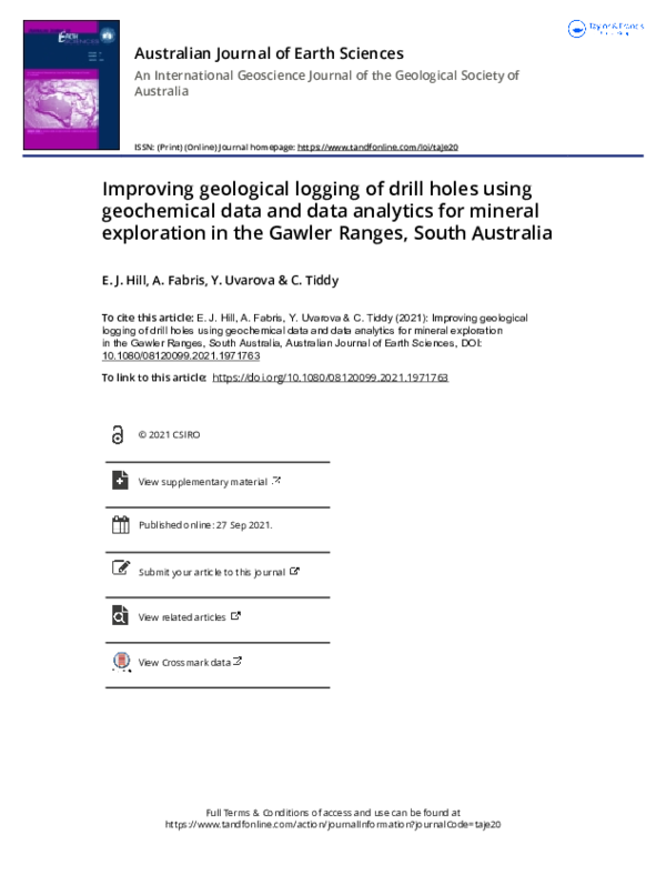 (PDF) Improving geological logging of drill holes using geochemical ...