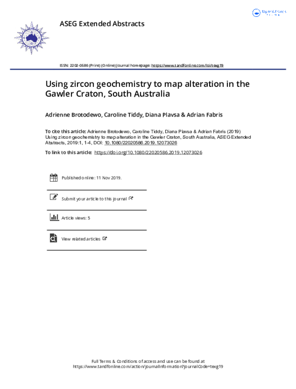 (PDF) Using zircon geochemistry to map alteration in the Gawler Craton ...
