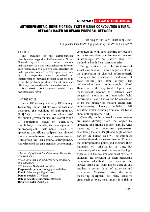 (PDF) Anthropometric Identification System Using Convolution Neural Network Based on Region ...