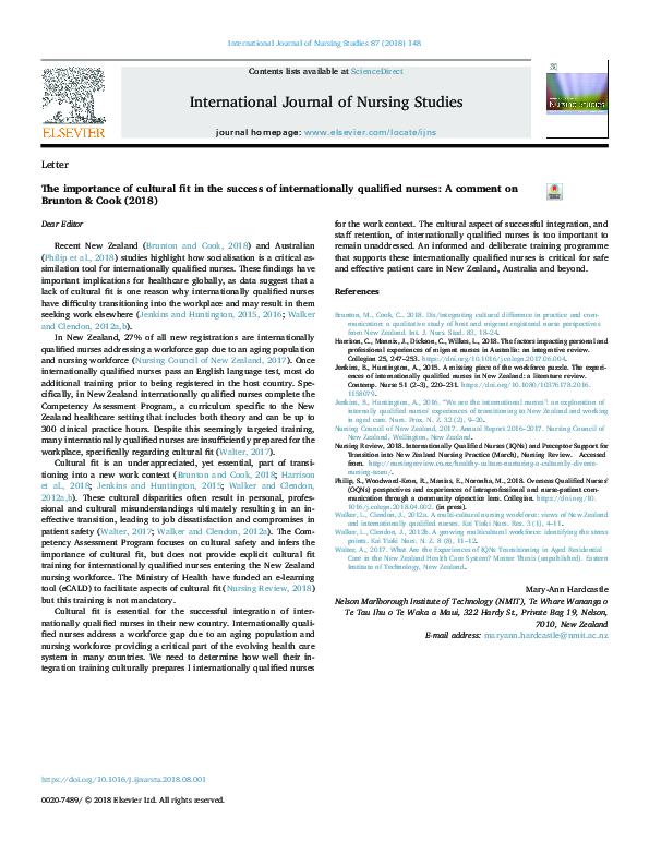 (PDF) The importance of cultural fit in the success of internationally ...