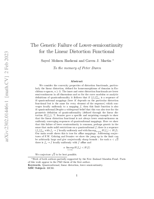 (PDF) The Generic Failure of Lower-semicontinuity for the Linear ...