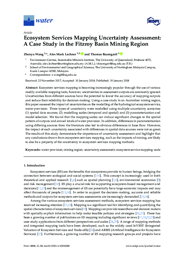 (PDF) Ecosystem Services Mapping Uncertainty Assessment: A Case Study ...