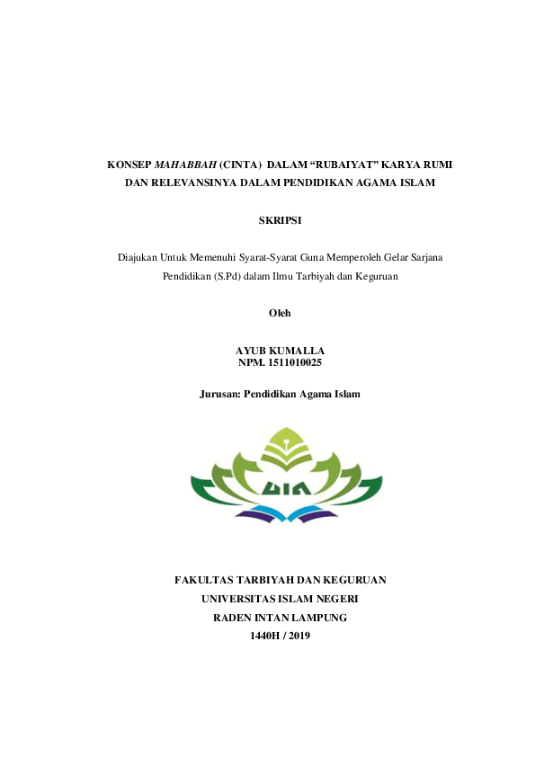 (PDF) Konsep Mahabbah (Cinta) Dalam “Rubaiyat” Karya Rumidan ...