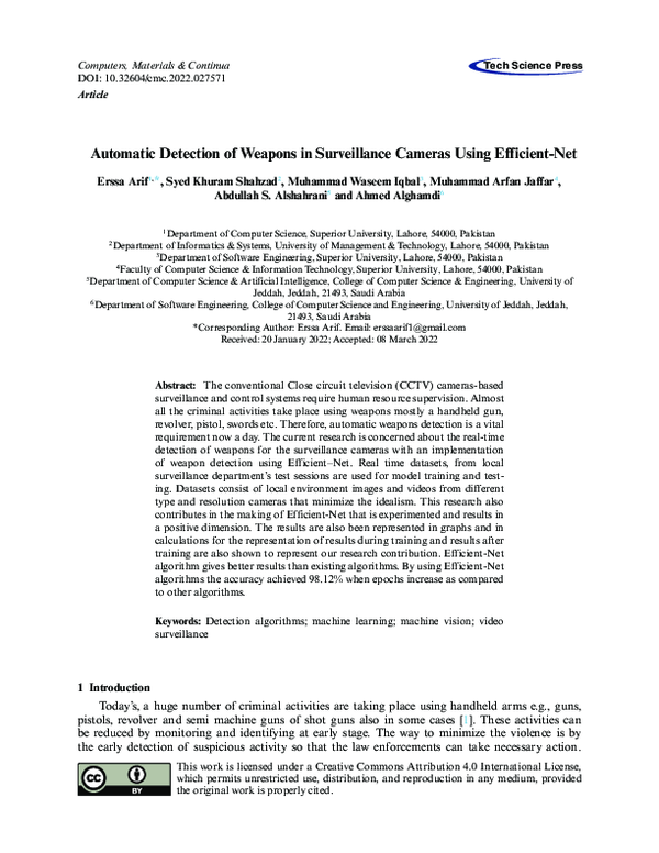 (PDF) Automatic Detection of Weapons in Surveillance Cameras Using ...