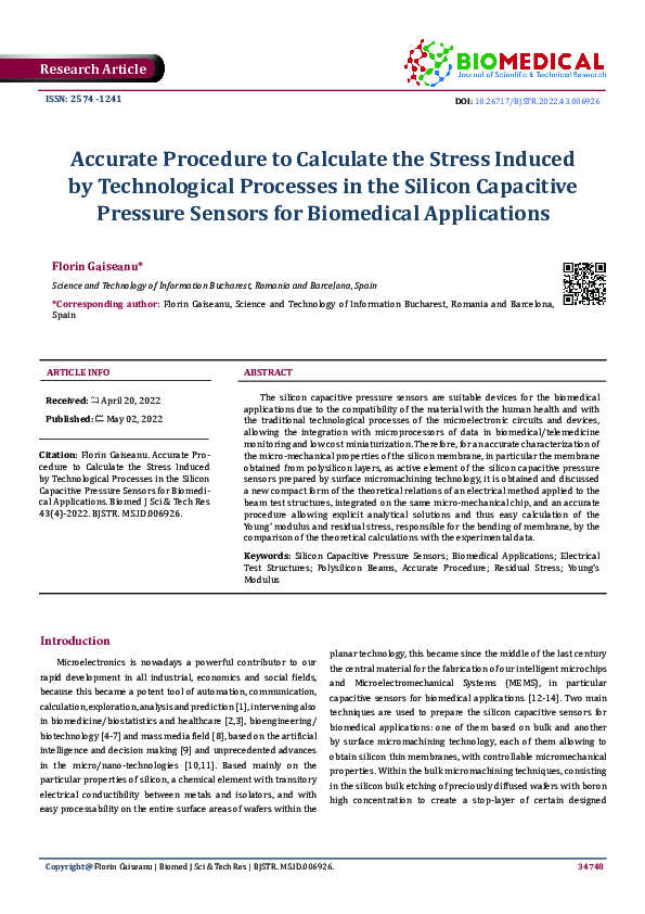 Accurate Procedure to Calculate the Stress Induced by Technological ...