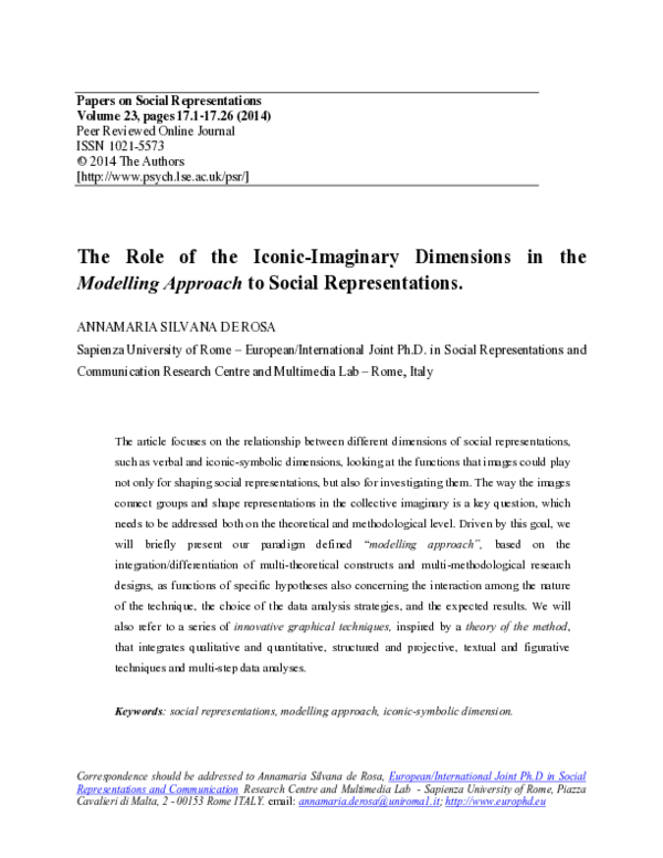 (PDF) The Role of the Iconic-Imaginary Dimensions in the Modelling ...